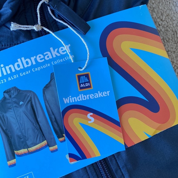Aldi | Jackets & Coats | Aldi Small Navy Blue Windbreaker Jacket Zip Up ...